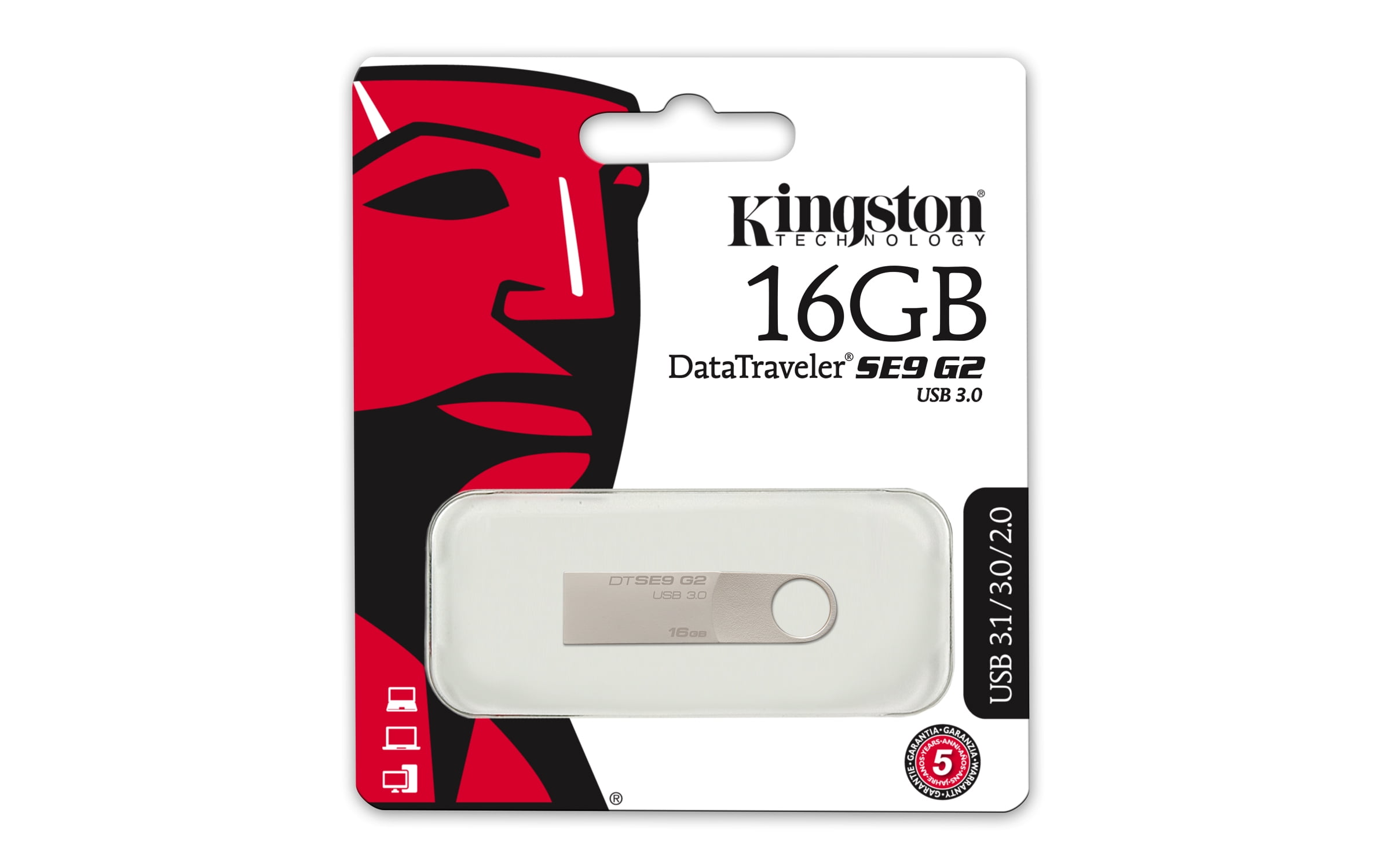 Kingston 16GB USB 3.0 DataTraveler SE9 G2 Flash Drive, Metal - Walmart.com