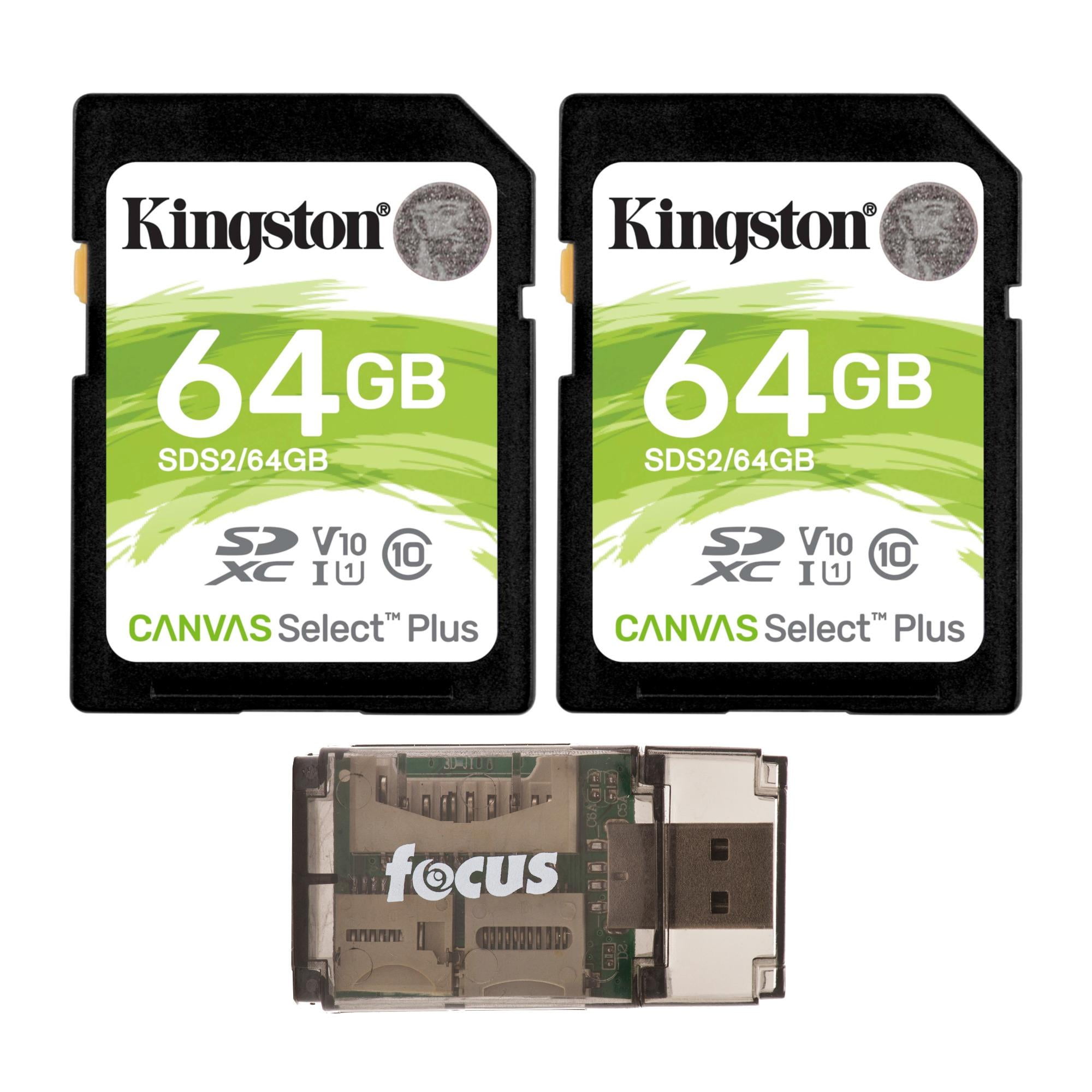 Kingston 64GB SDHC Canvas Select Plus Memory Card (2-Pack) with Focus ...