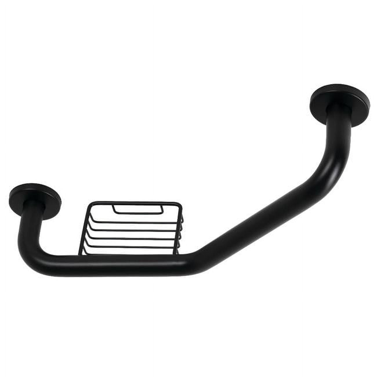 Kingston Brass 10 x 12 in. Meridian Angled Grab Bar with Soap Holder ...
