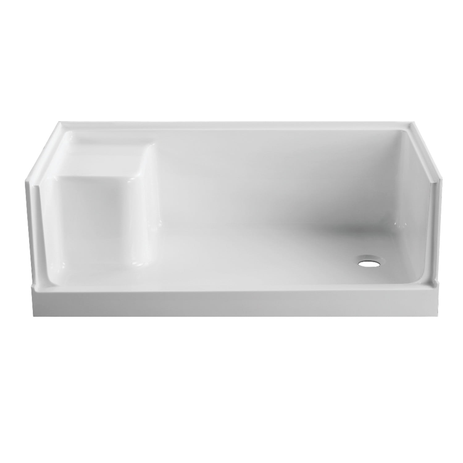Kingston Brass Aqua Eden VTSB603221R, White 60" x 32" Anti-Skid Shower ...