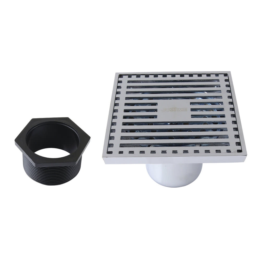 Kingston Brass BSF4464C Watercourse 4" Square Shower Drain, Polished ...