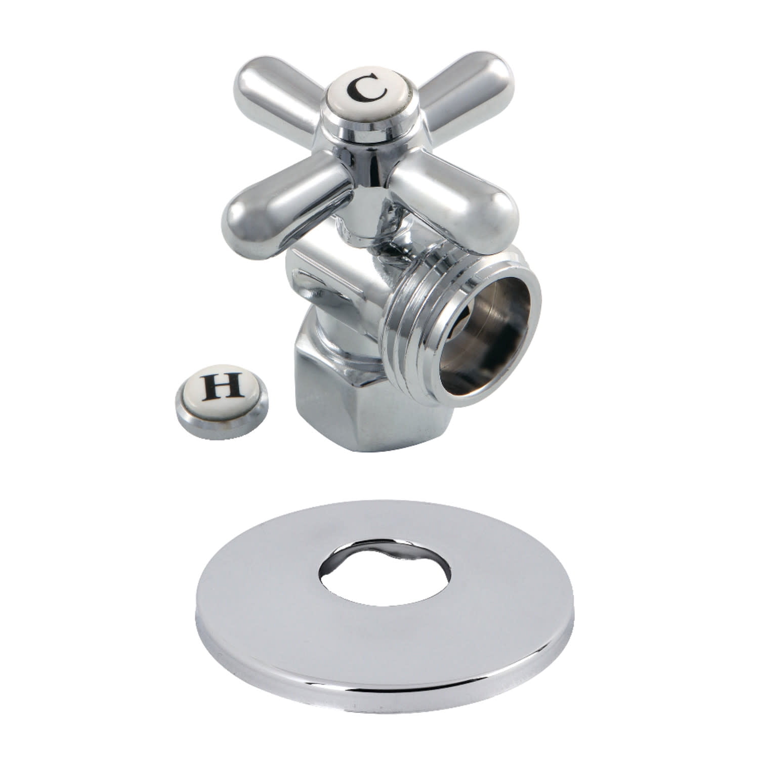 Kingston Brass CC13001XK 1/2" FIP x 3/4" Hose Thread Angle Stop Valve ...