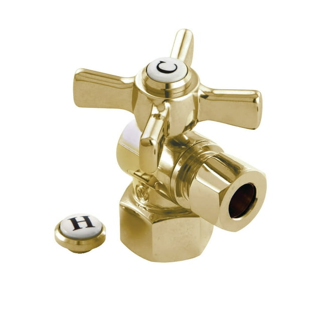 Kingston Brass CC43102ZX 1/2" FIP x 3/8" OD Comp Angle Stop Valve ...