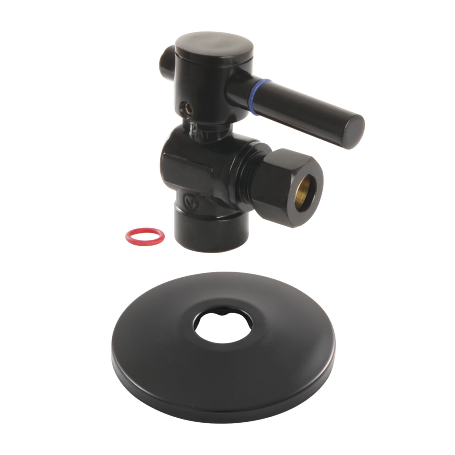 Kingston Brass CC43200DLK 1/2" Sweat x 3/8" OD Comp Quarter-Turn Angle ...