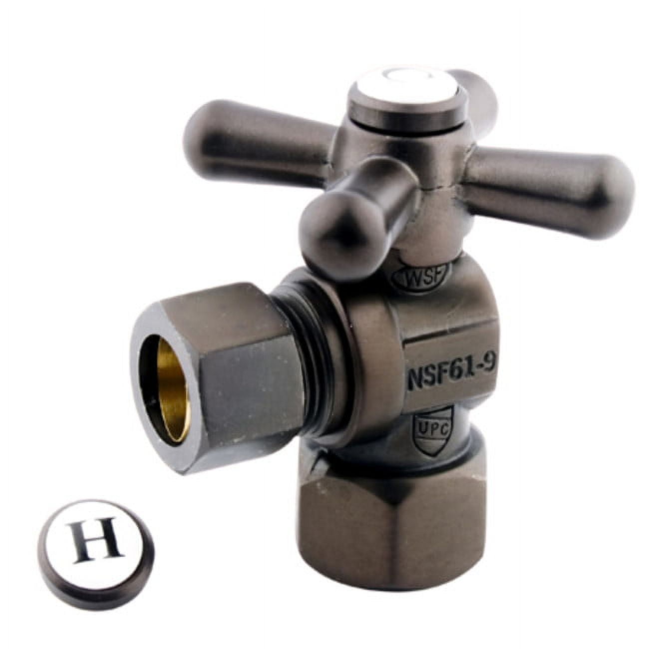 Kingston Brass CC44405X 1/2" FIP x 1/2" OD Comp Angle Stop Valve, Oil ...