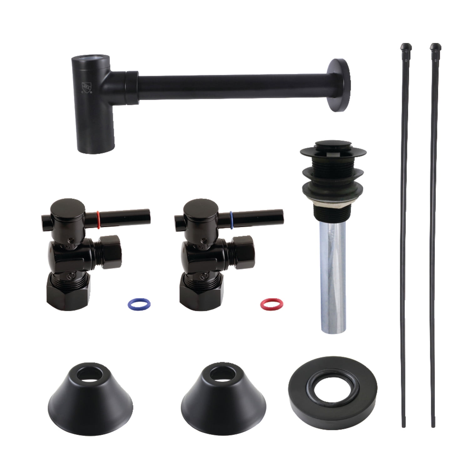 Kingston Brass CC53300DLVKB30 Modern Plumbing Sink Trim Kit with Bottle ...