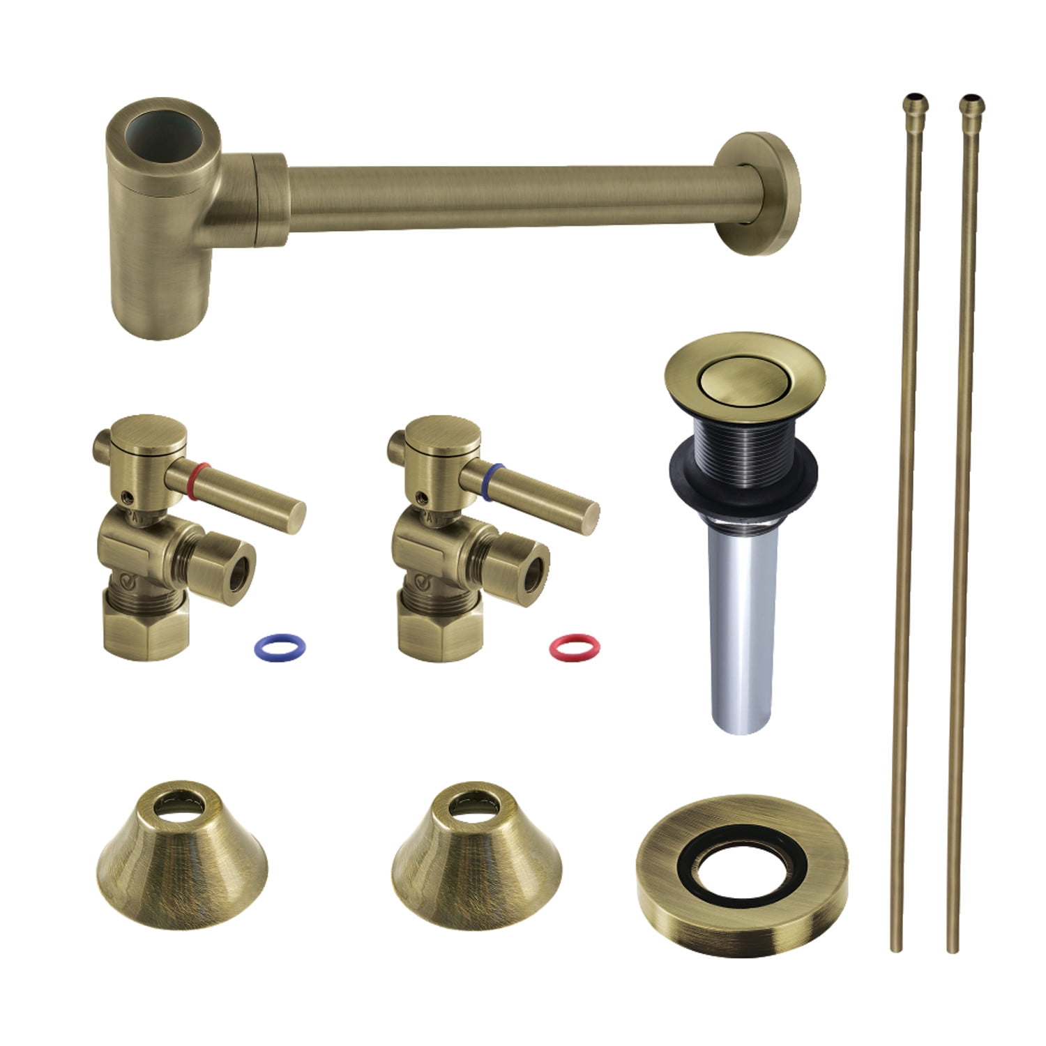 Kingston Brass CC53303DLVKB30 Modern Plumbing Sink Trim Kit with Bottle ...