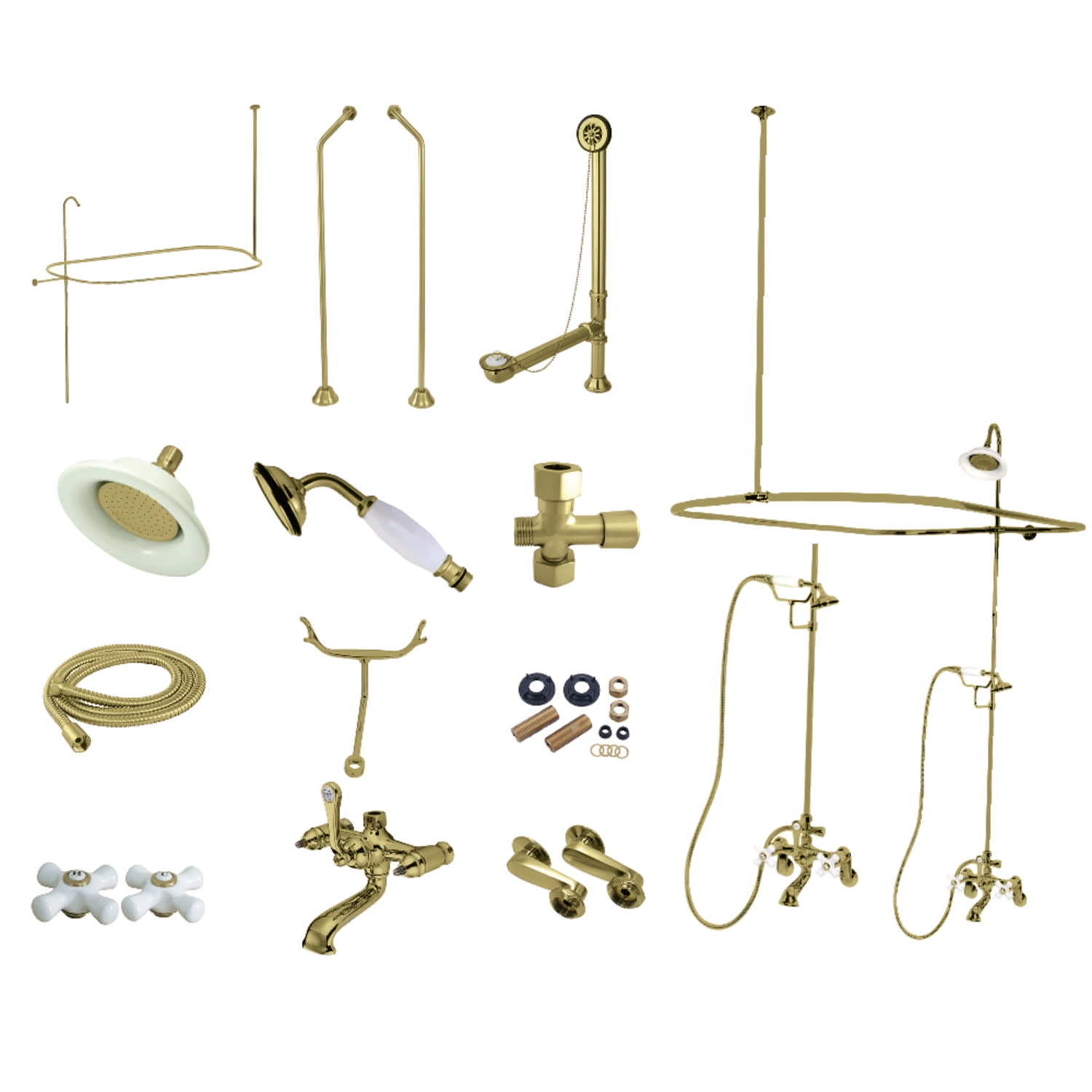 Kingston Brass Cck118.Px Vintage Shower System - Brass - Walmart.com