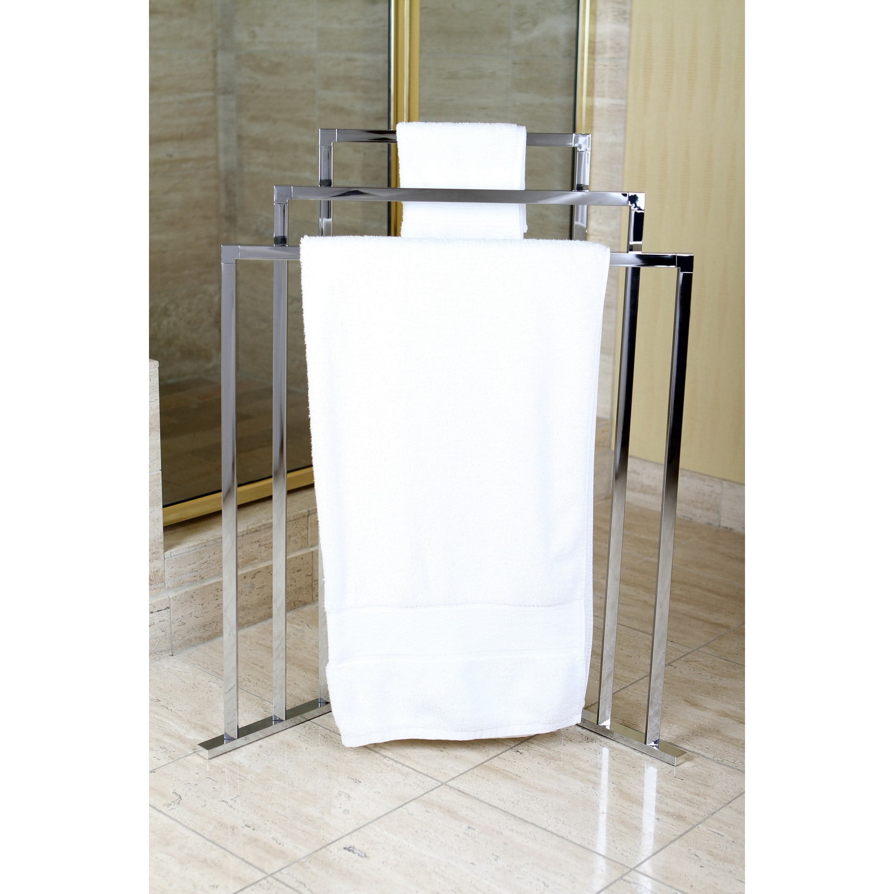 Kingston Brass Chrome 3-tier Iron Construction Corner Towel Rack ...