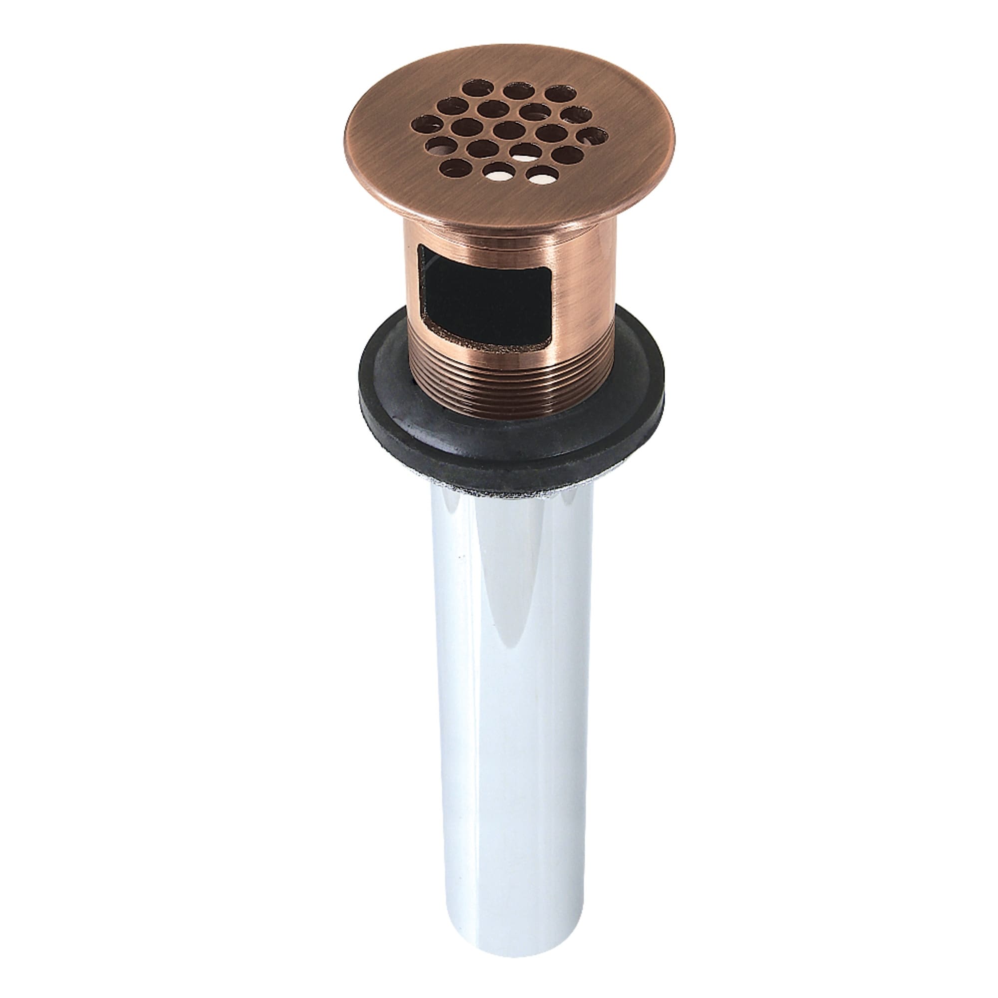 Kingston Brass Complement Grid Drain with Overflow Antique Copper ...
