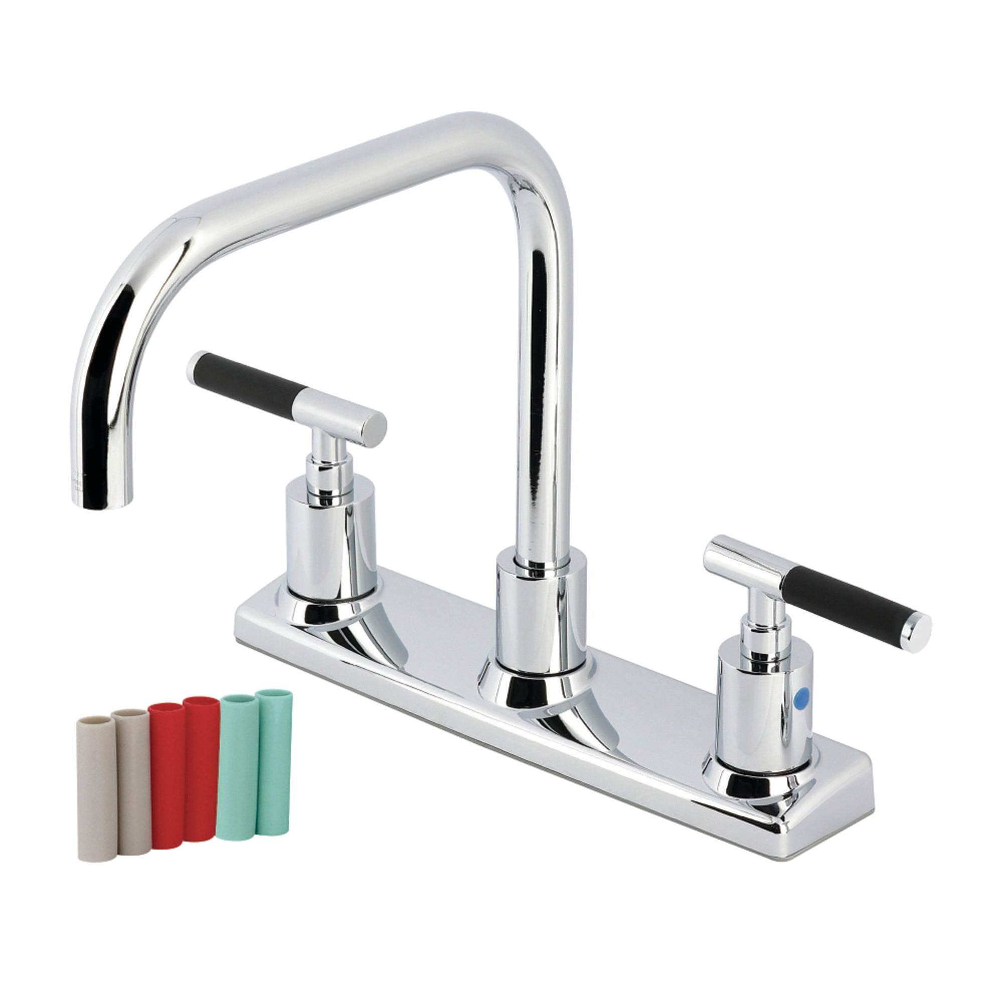 Kingston Brass FB2141CKL Kaiser Double-Handle 8" Centerset Kitchen ...