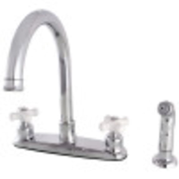 Kingston Brass FB7791PXSP Victorian 8" Centerset Kitchen Faucet with ...