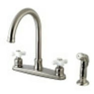 Kingston Brass Gs124.Px Heritage 1.8 GPM Wall Mounted Widespread Bridge Pull Down Kitchen ...