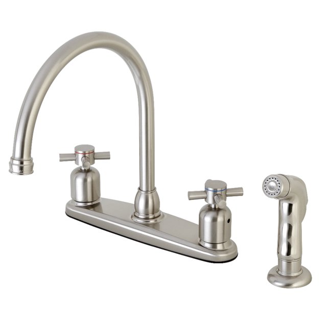 Kingston Brass FB798DXSP Concord 8-Inch Centerset Kitchen Faucet with ...