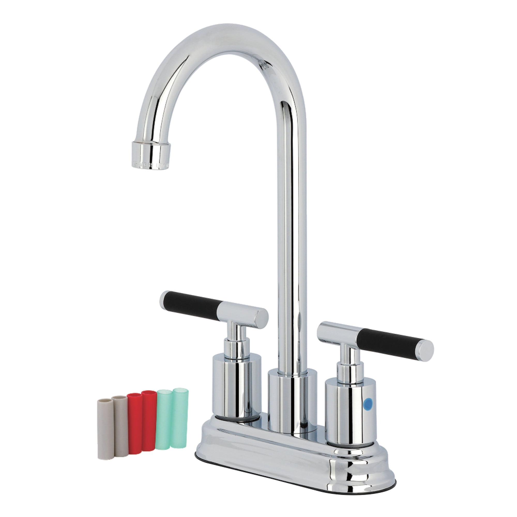Kingston Brass FB8491CKL Kaiser Double-Handle 4" Centerset High-Arc Bar ...