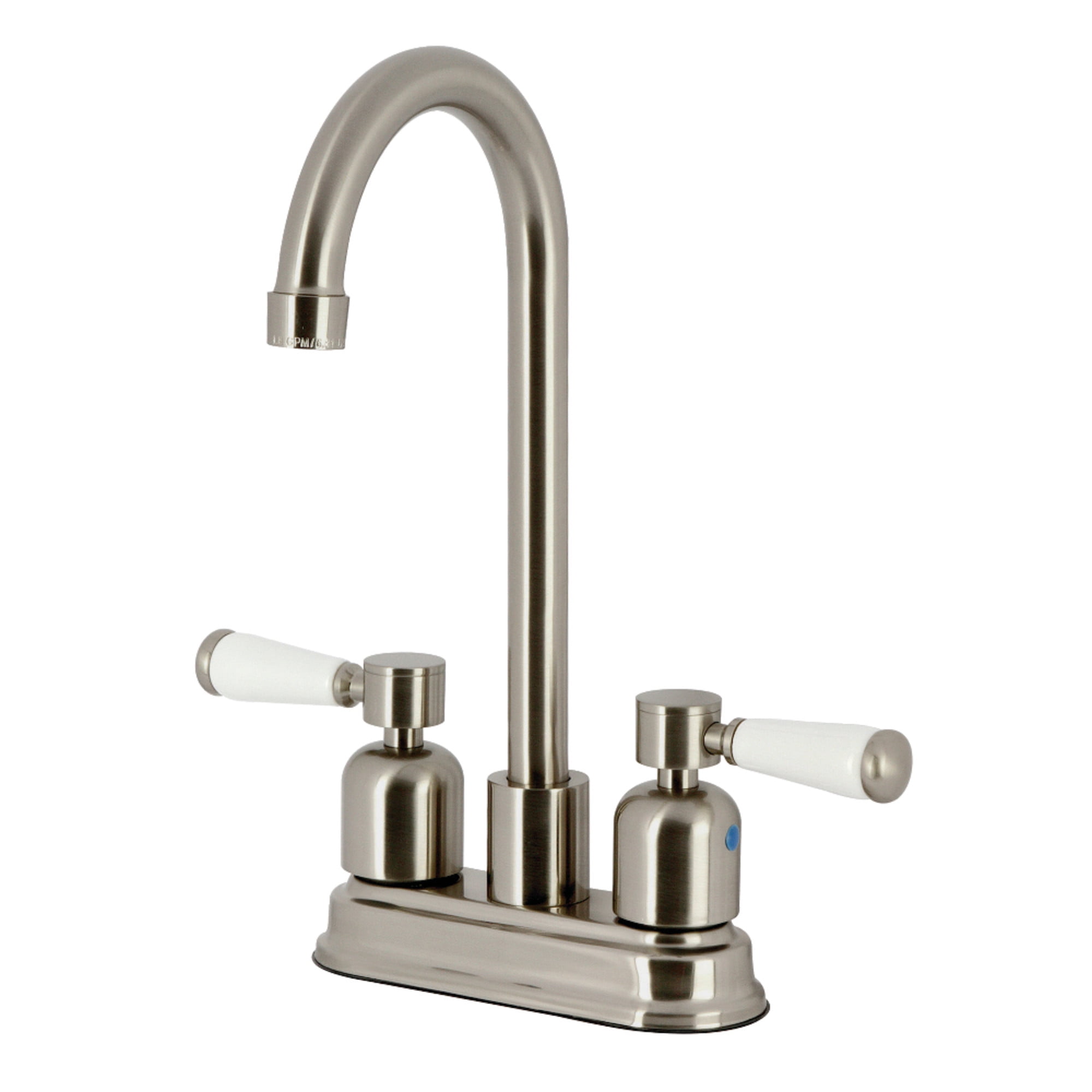 Kingston Brass FB8498DPL Paris Double-Handle 4" Centerset High-Arc Bar ...