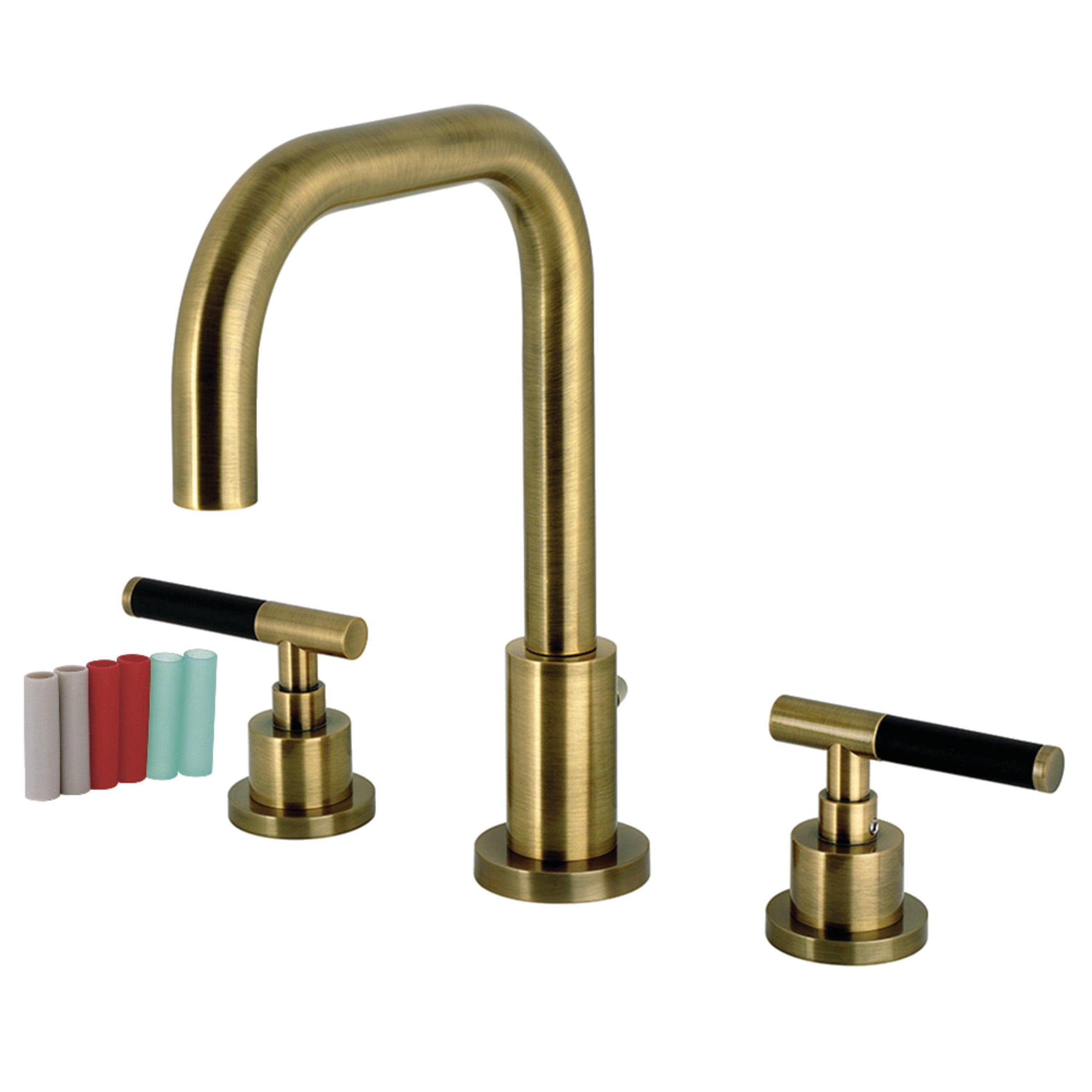 Kingston Brass FSC893CKLAB Kaiser Widespread Bathroom Faucet with Brass ...