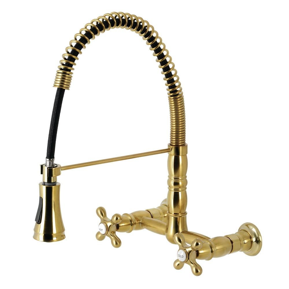 Kingston Brass GS1247AX Heritage Two-Handle Wall-Mount Pull-Down ...