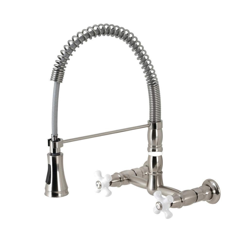 Kingston Brass GS1248PX Heritage Two-Handle Wall-Mount Pull-Down ...