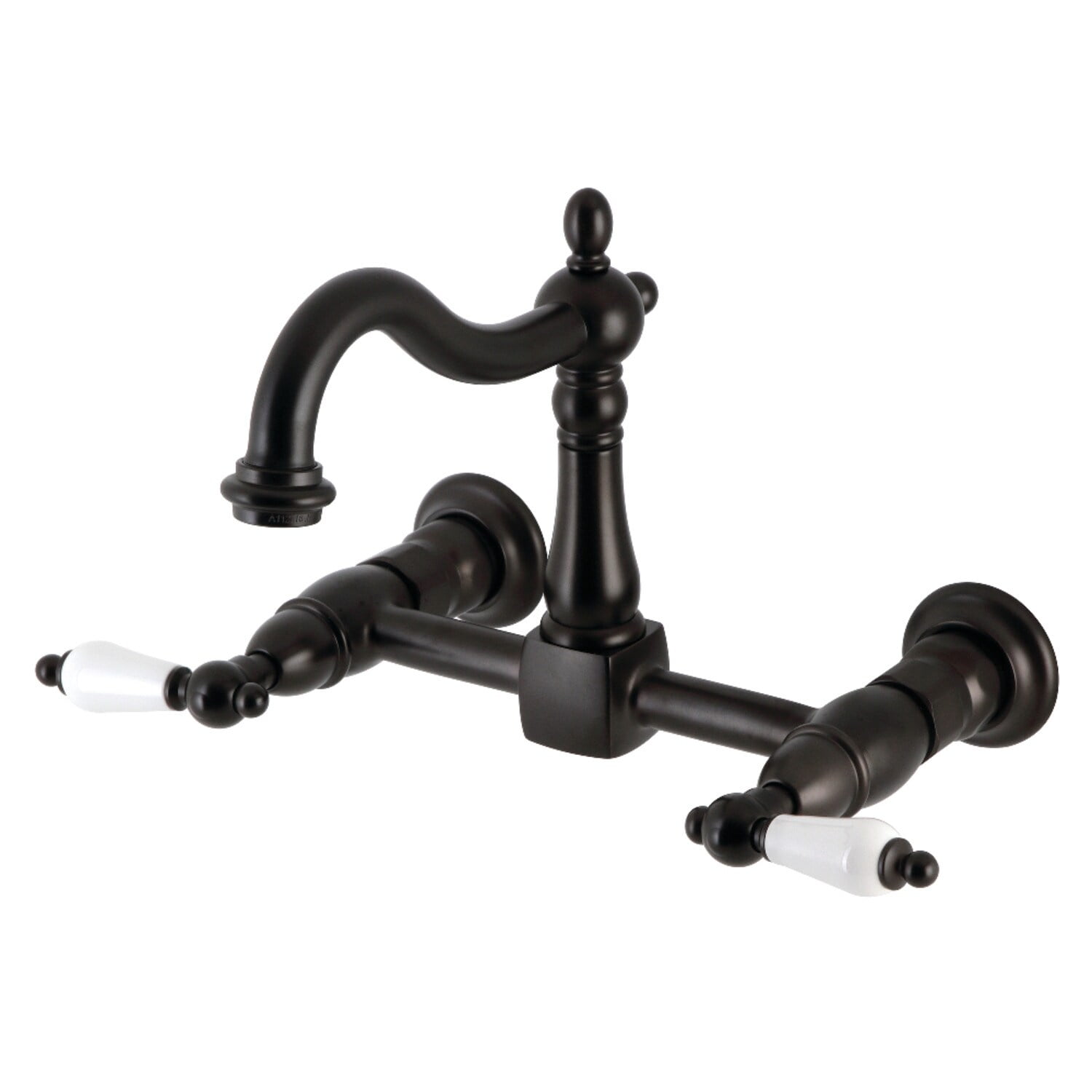 Kingston Brass Heritage Two-Handle Wall Mount Bridge Kitchen Faucet Oil ...