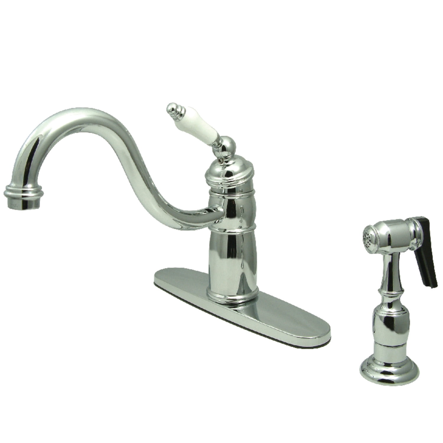 Kingston Brass KB1571PLBS Victorian Mono Block Kitchen Faucet with ...