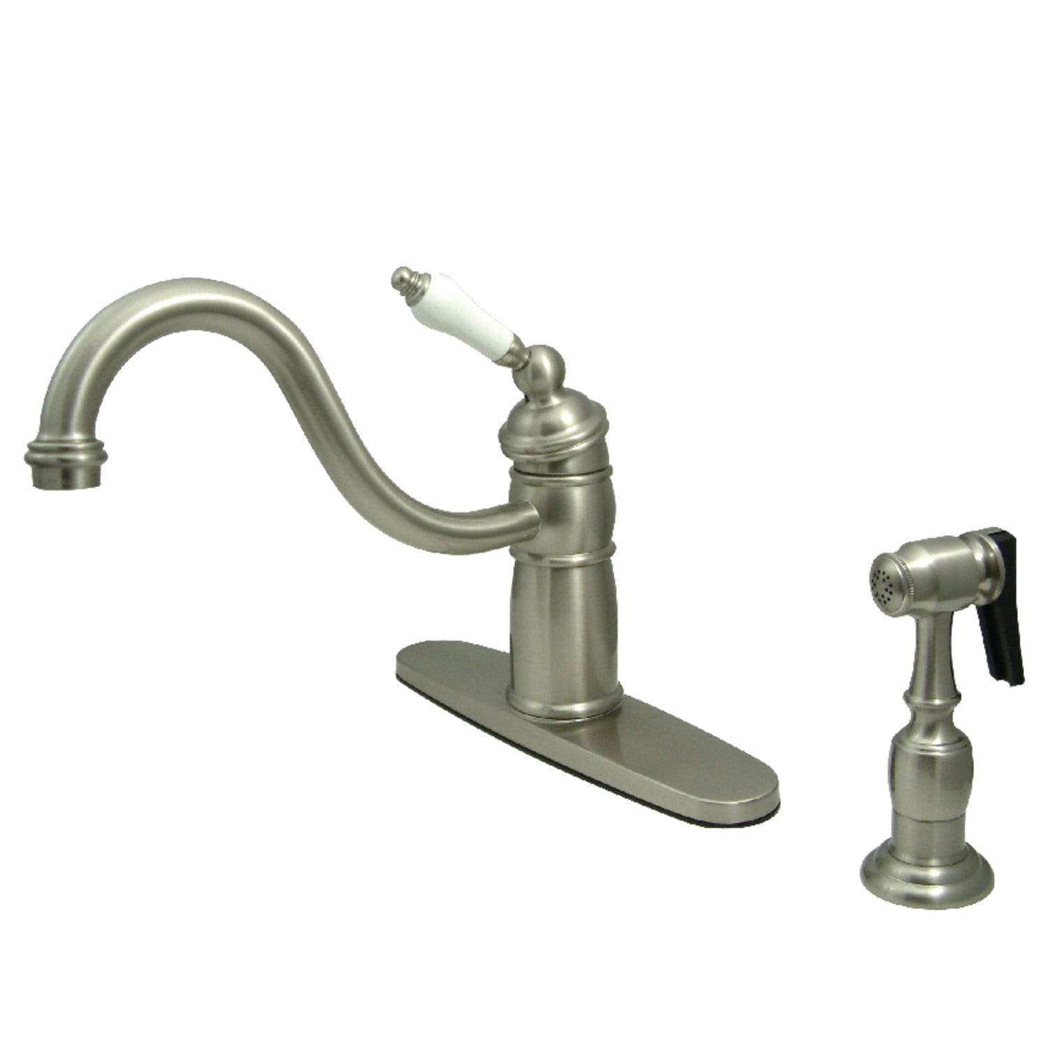 Kingston Brass KB1578PLBS Victorian Mono Block Kitchen Faucet with ...