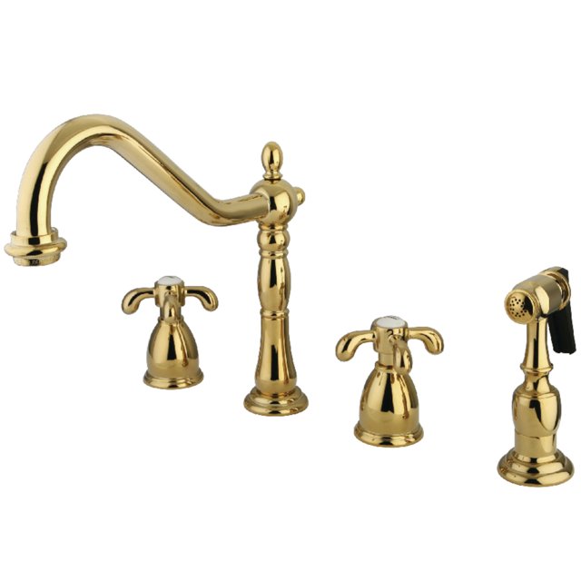 Kingston Brass French Country Double Handle Widespread Deck Mount ...