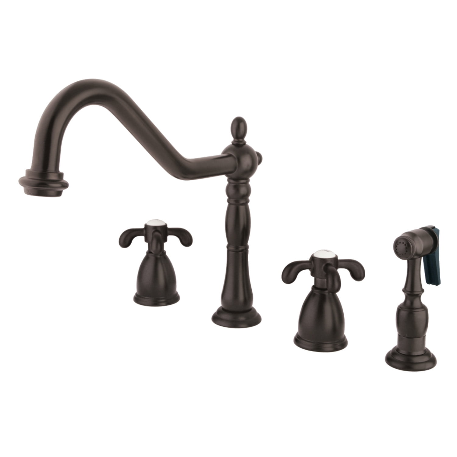 Kingston Brass KB1795TXBS French Country Widespread Kitchen Faucet with ...