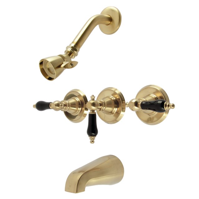 Kingston Brass KB237AKL Duchess Three-Handle Tub and Shower Faucet ...