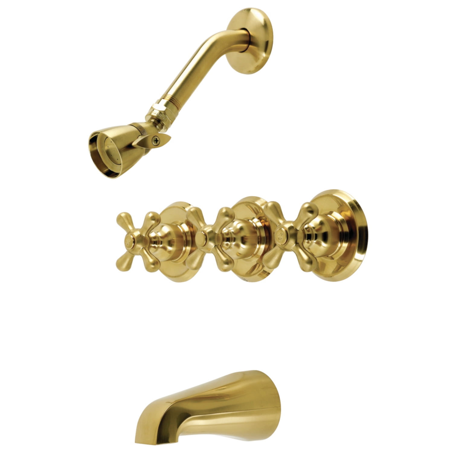 Kingston Brass KB237AX Victorian Tub and Shower Faucet, Brushed Brass ...