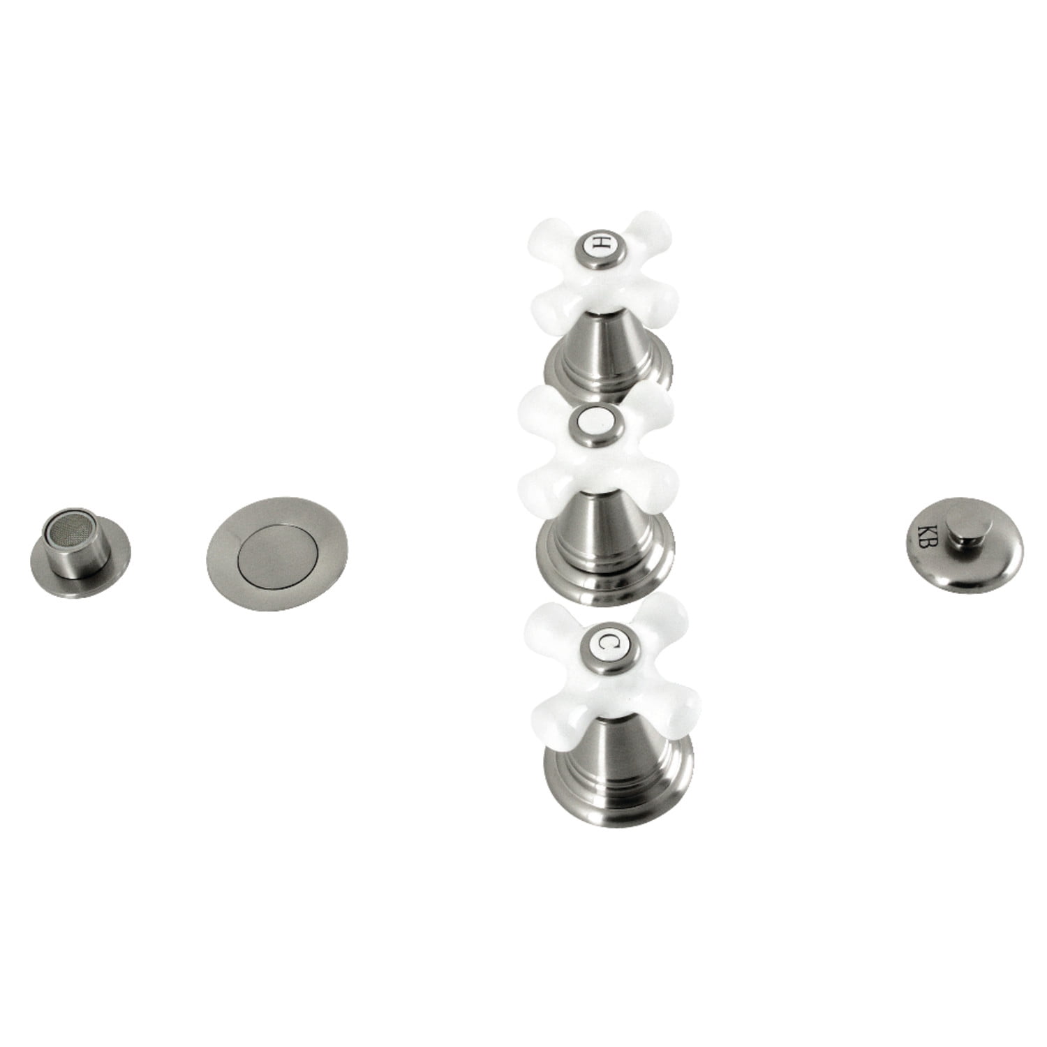 Kingston Brass KB328PX Victorian Three-Handle Bidet Faucet, Brushed ...