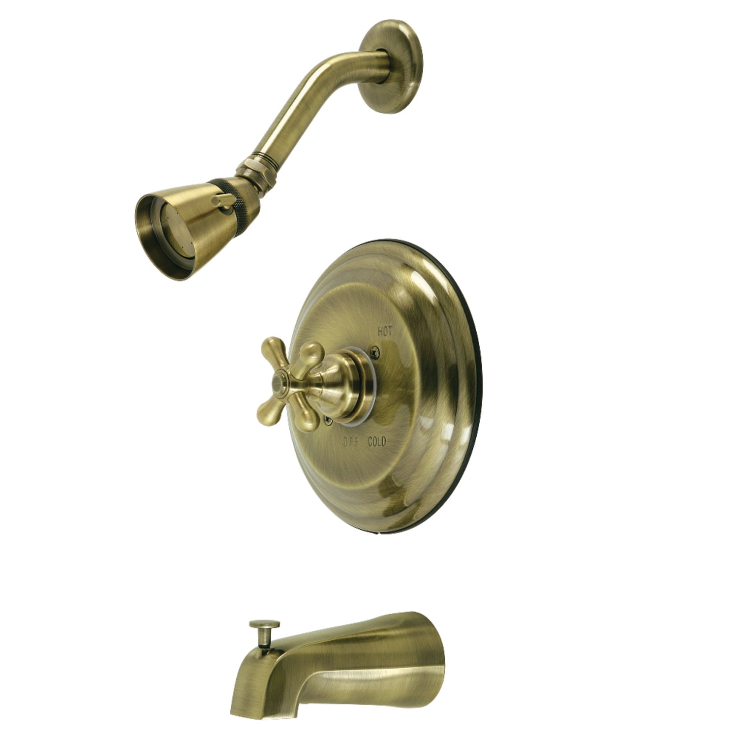 Kingston Brass KB3633AX Restoration Tub and Shower Faucet, Antique ...
