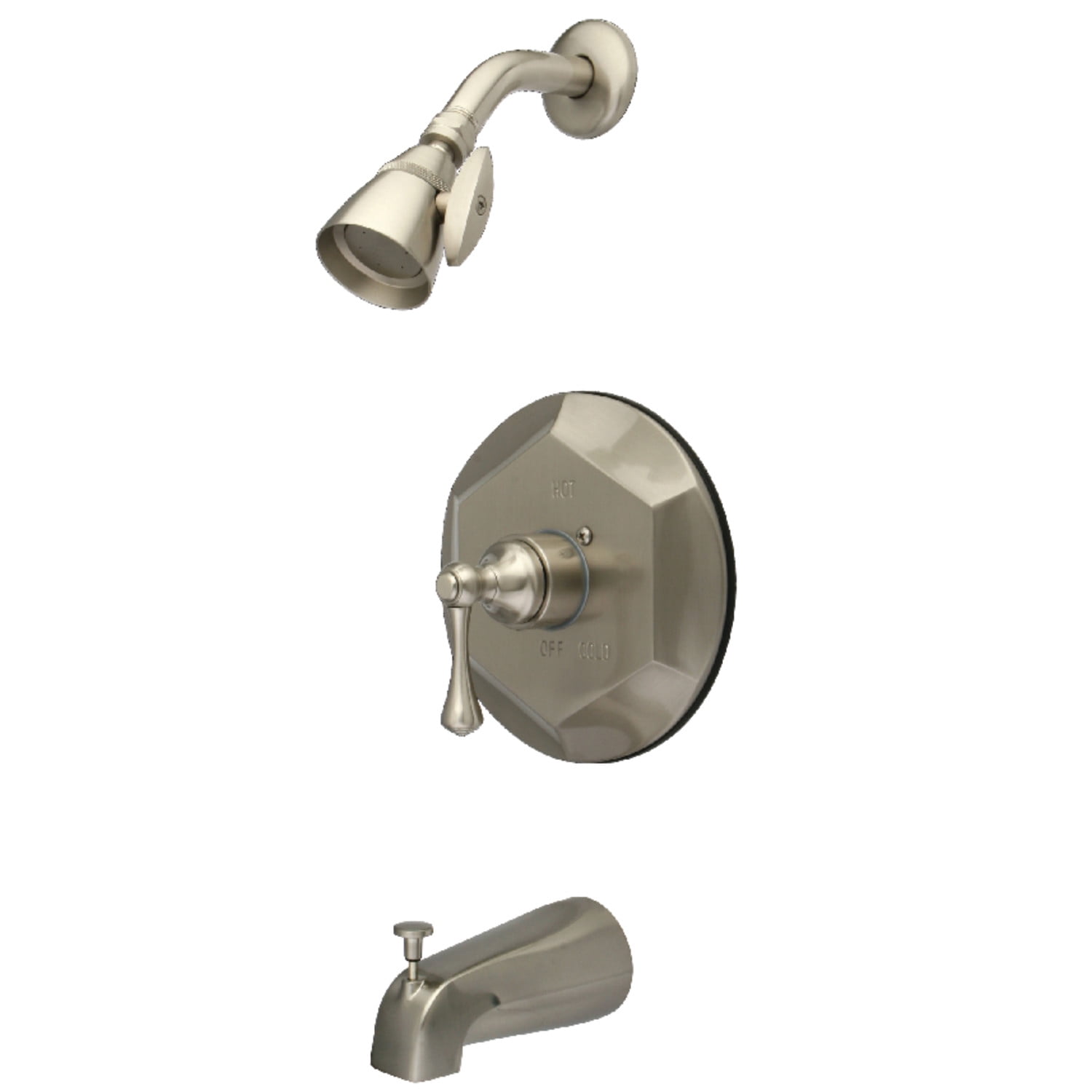 Kingston Brass KB4638BL English Vintage Tub with Shower Faucet, Brushed ...