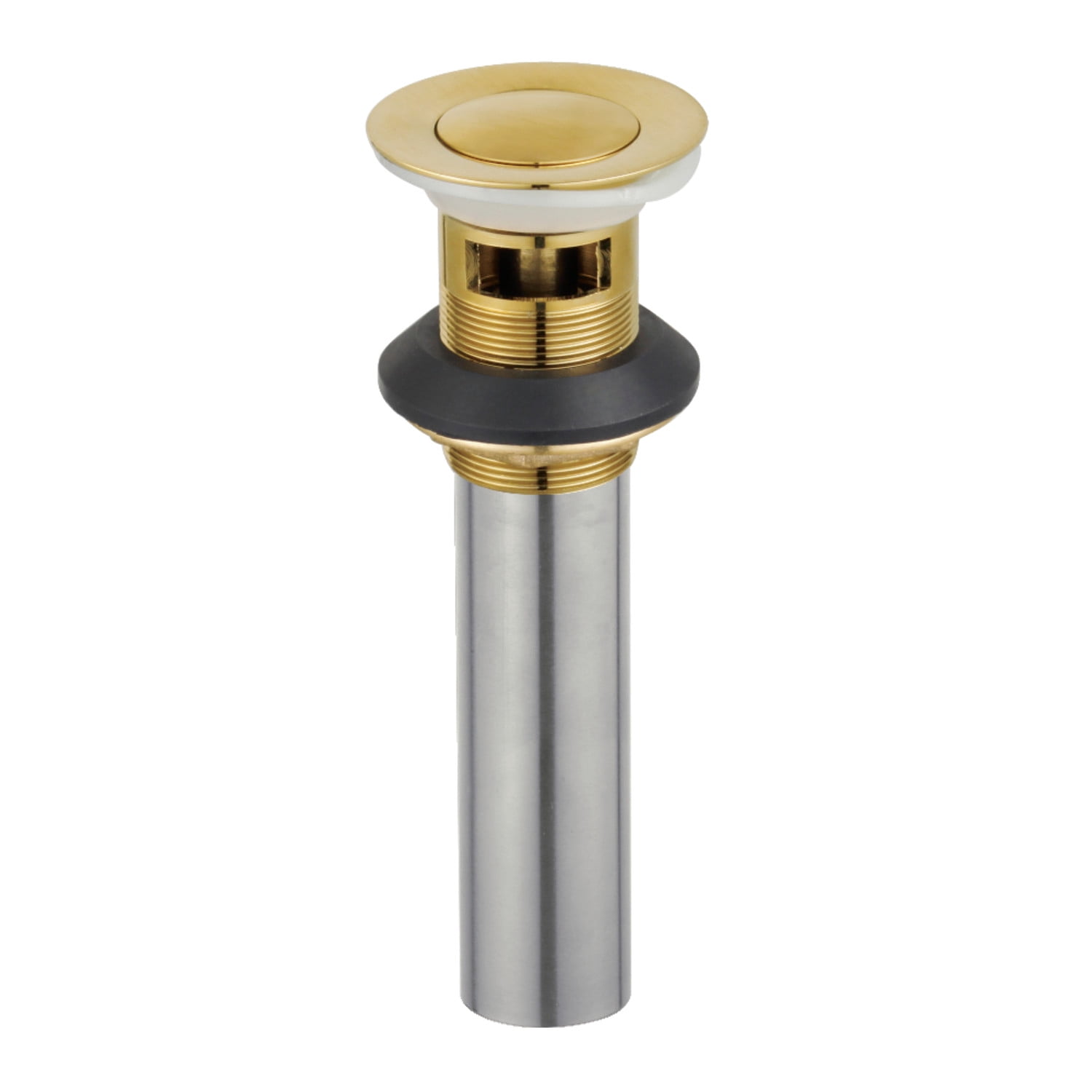 Kingston Brass KB6007 Complement Push-Up Drain with Overflow, Brushed ...