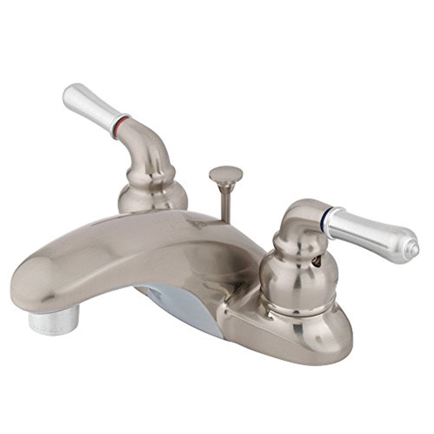 Kingston Brass KB627 4 in. Centerset Bathroom Faucet, Brushed Nickel ...