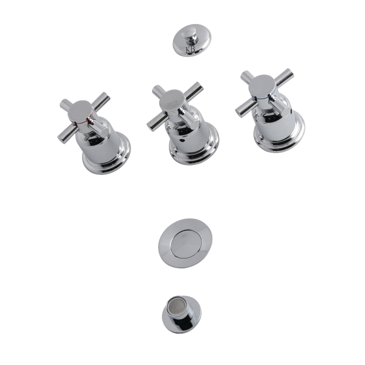Kingston Brass KB6321DX Concord Three-Handle Bidet Faucet, Polished ...