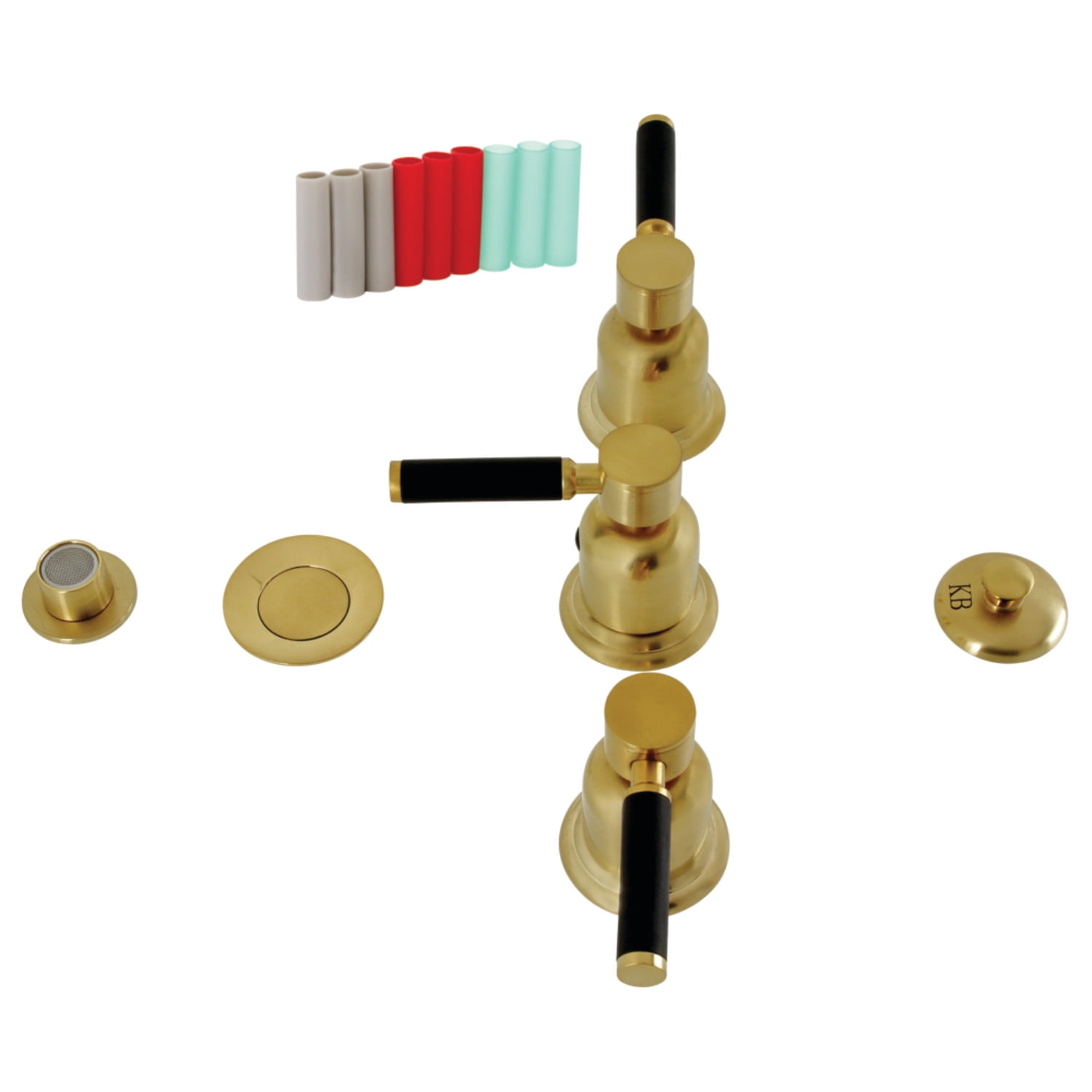 Kingston Brass KB6327DKL Kaiser Three-Handle Bidet Faucet, Brushed ...