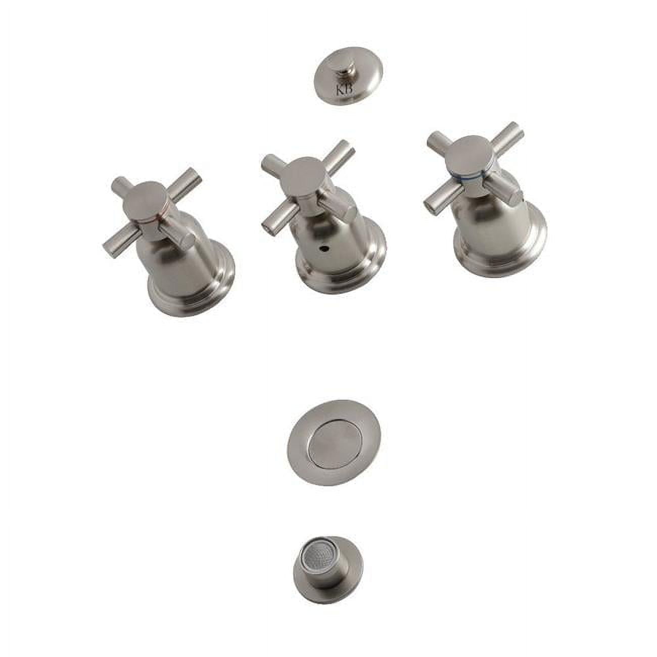Kingston Brass KB6328DX Concord Three-Handle Bidet Faucet, Brushed ...