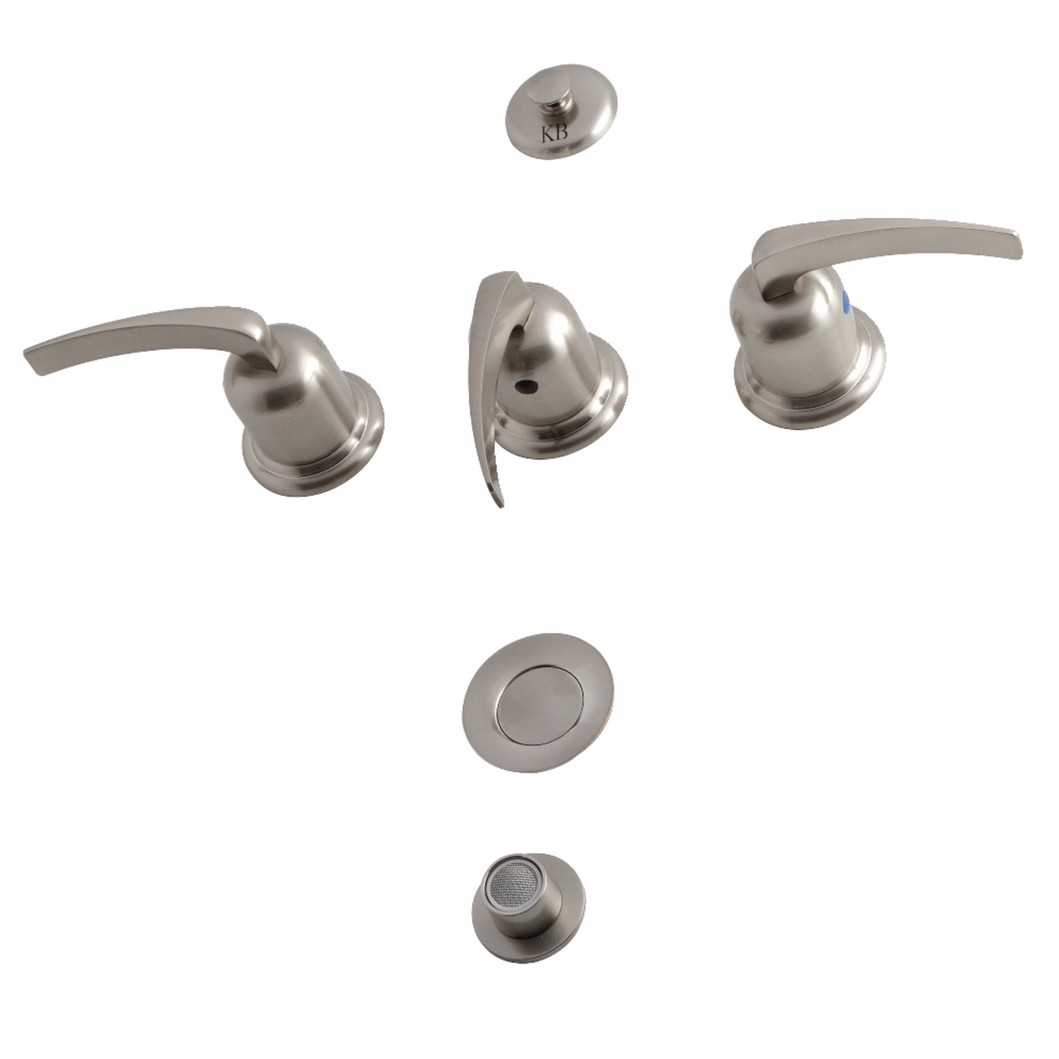 Kingston Brass KB6328EFL Centurion Three-Handle Bidet Faucet, Brushed ...