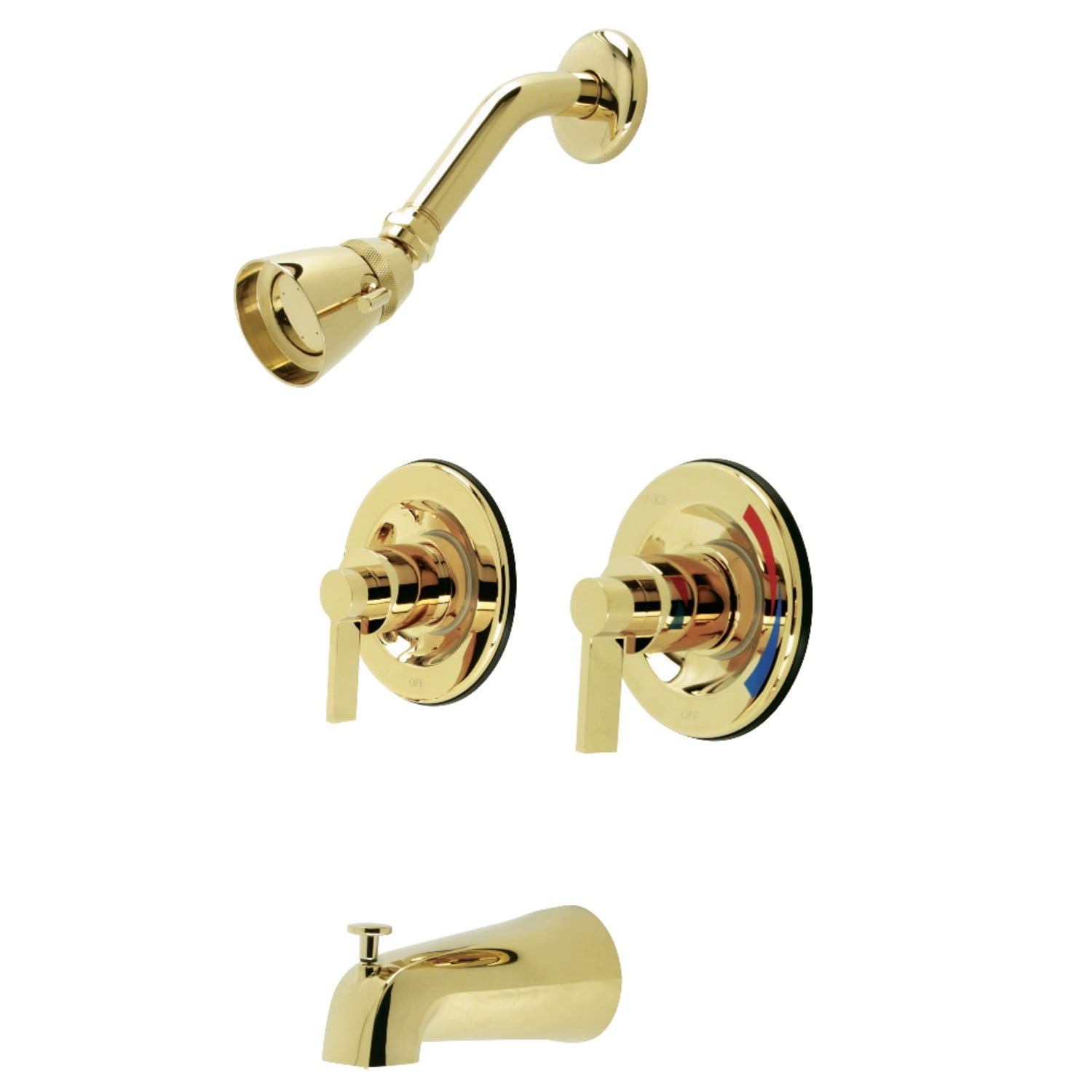 Kingston Brass KB662NDL NuvoFusion Two-Handle Tub and Shower Faucet ...