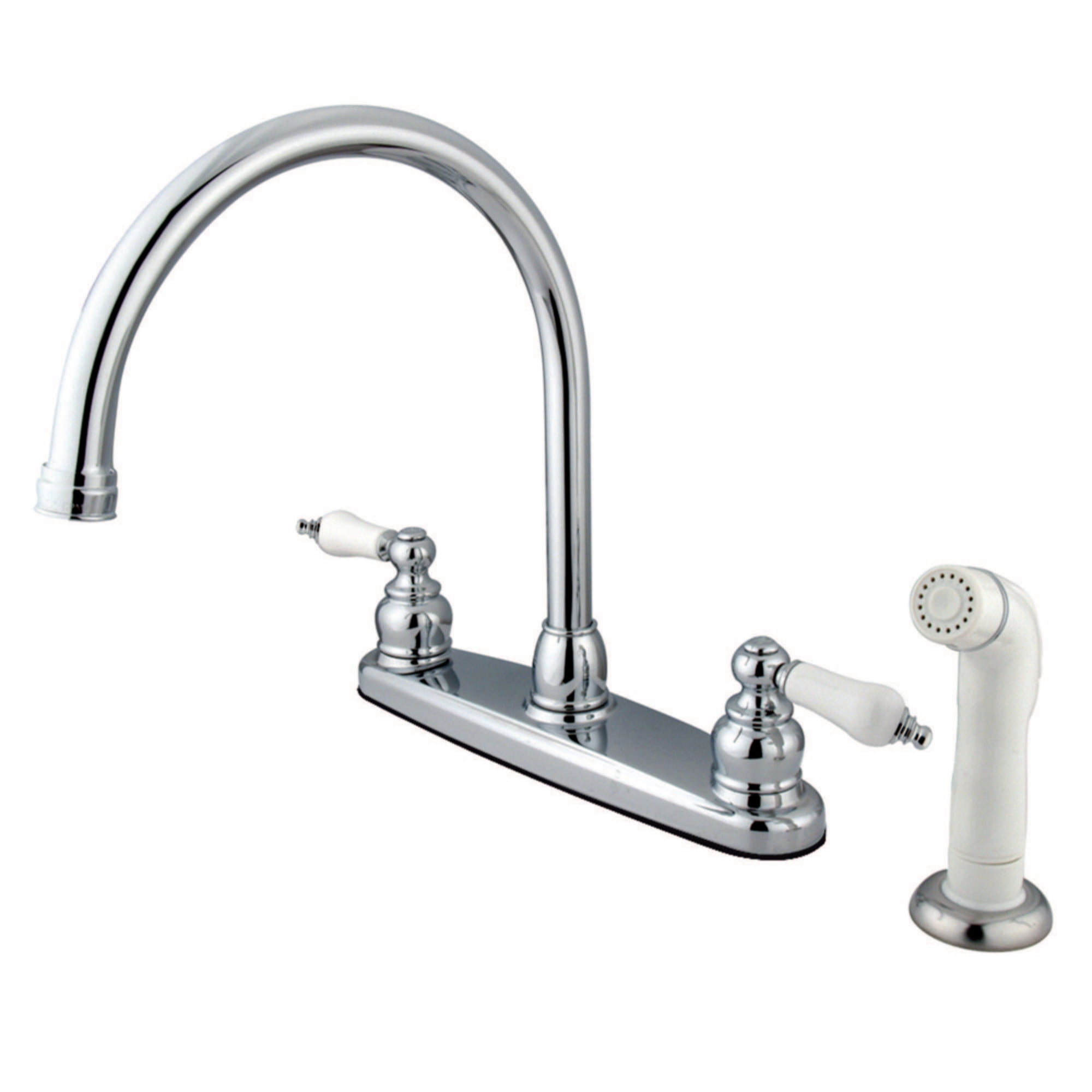Kingston KB721 Vintage Two-Handle 4-Hole 8" Centerset Kitchen Faucet ...