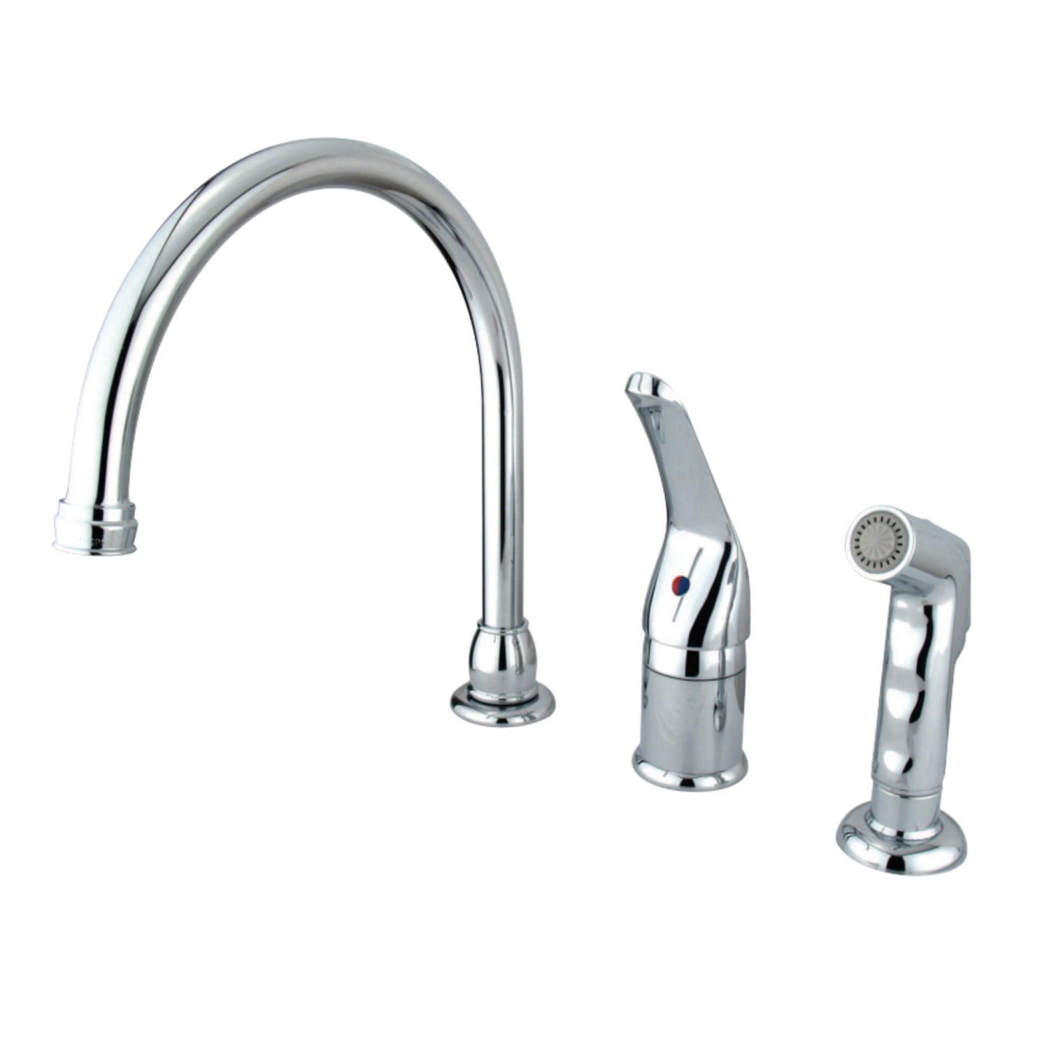 Kingston Brass KB821 Single-Handle Widespread Kitchen Faucet, Polished ...
