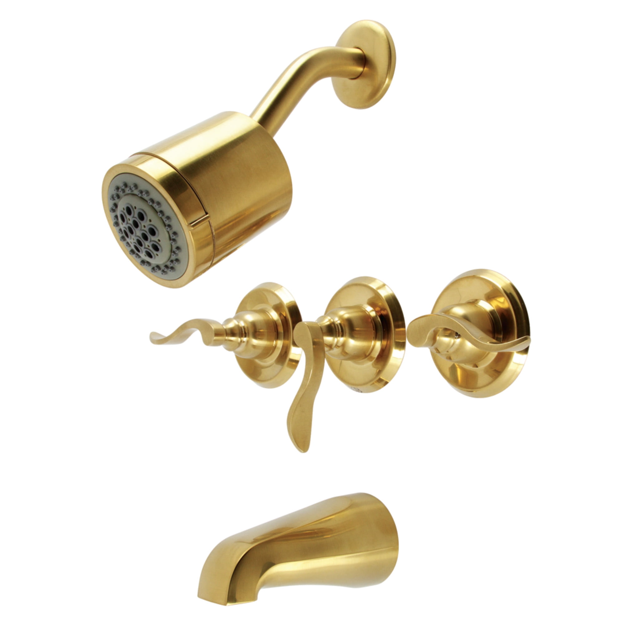 Kingston Brass KB8237NFL NuWave French Triple-Handle Tub and Shower ...