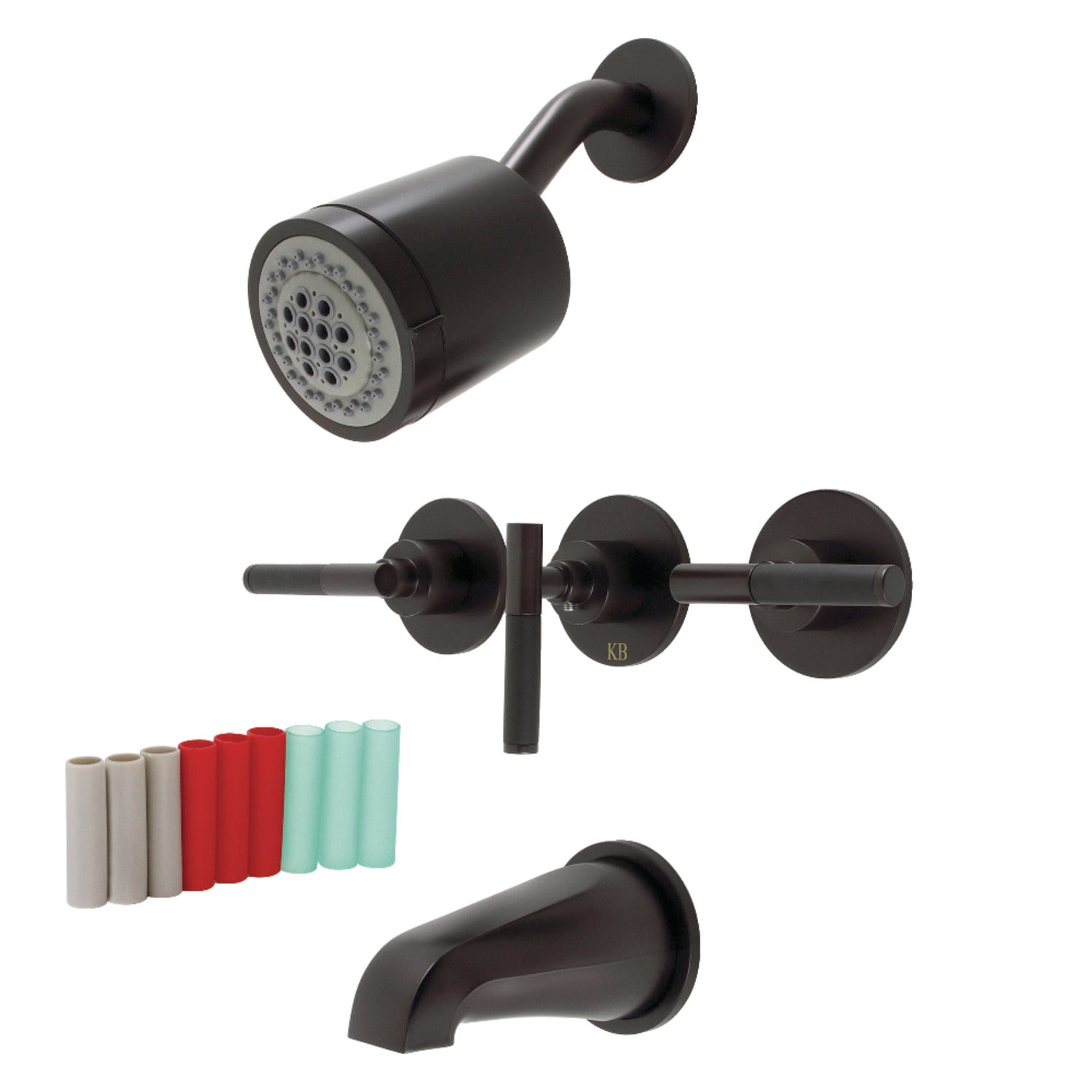 Kingston Brass KBX8135CKL Kaiser Three-Handle Tub and Shower Faucet ...