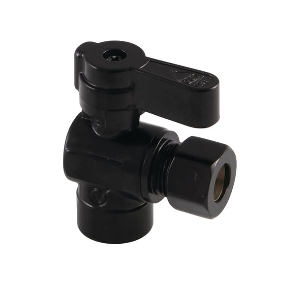 Kingston Brass KF4320MB 1/2" Sweat x 3/8" OD Comp Angle Stop Valve ...