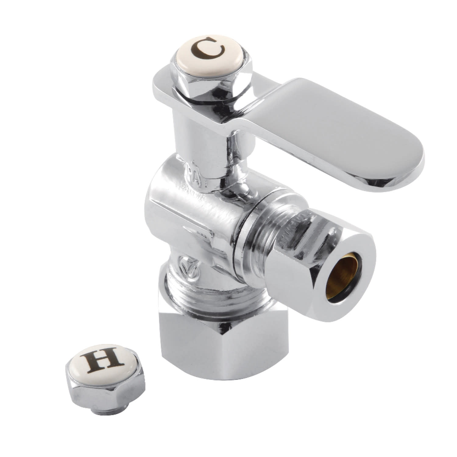 Kingston Brass KL5330CP 5/8" OD Comp x 3/8" OD Comp Angle Stop Valve ...
