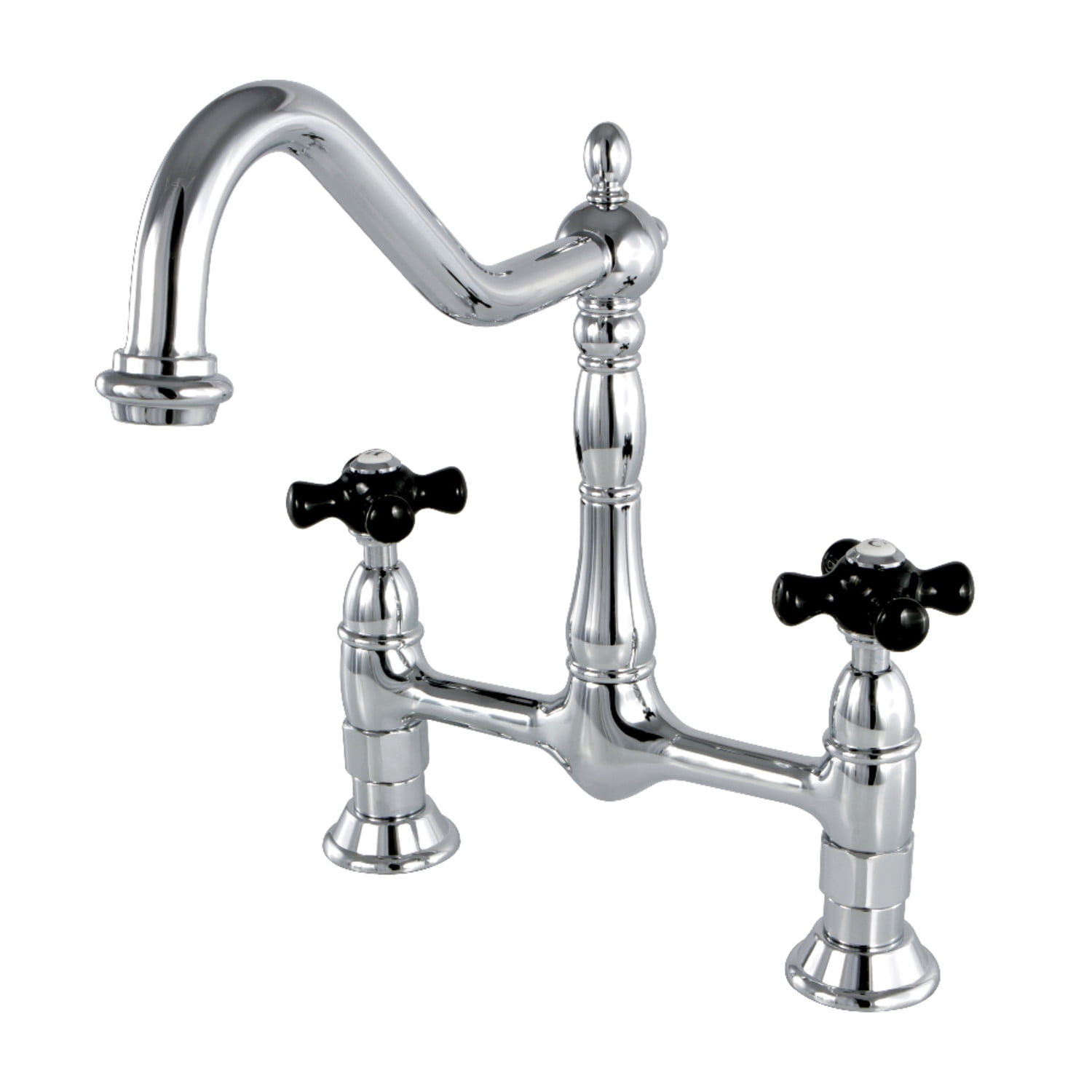 Kingston Brass KS1171PKX Duchess Bridge Kitchen Faucet, Polished Chrome ...