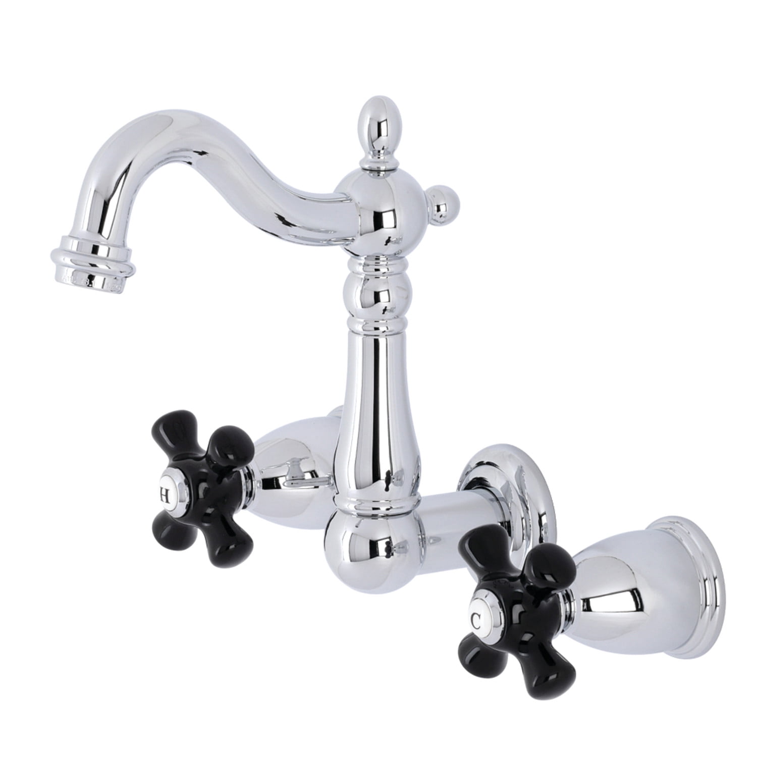 Kingston Brass KS1221PKX Duchess Two-Handle Wall Mount Bathroom Faucet ...