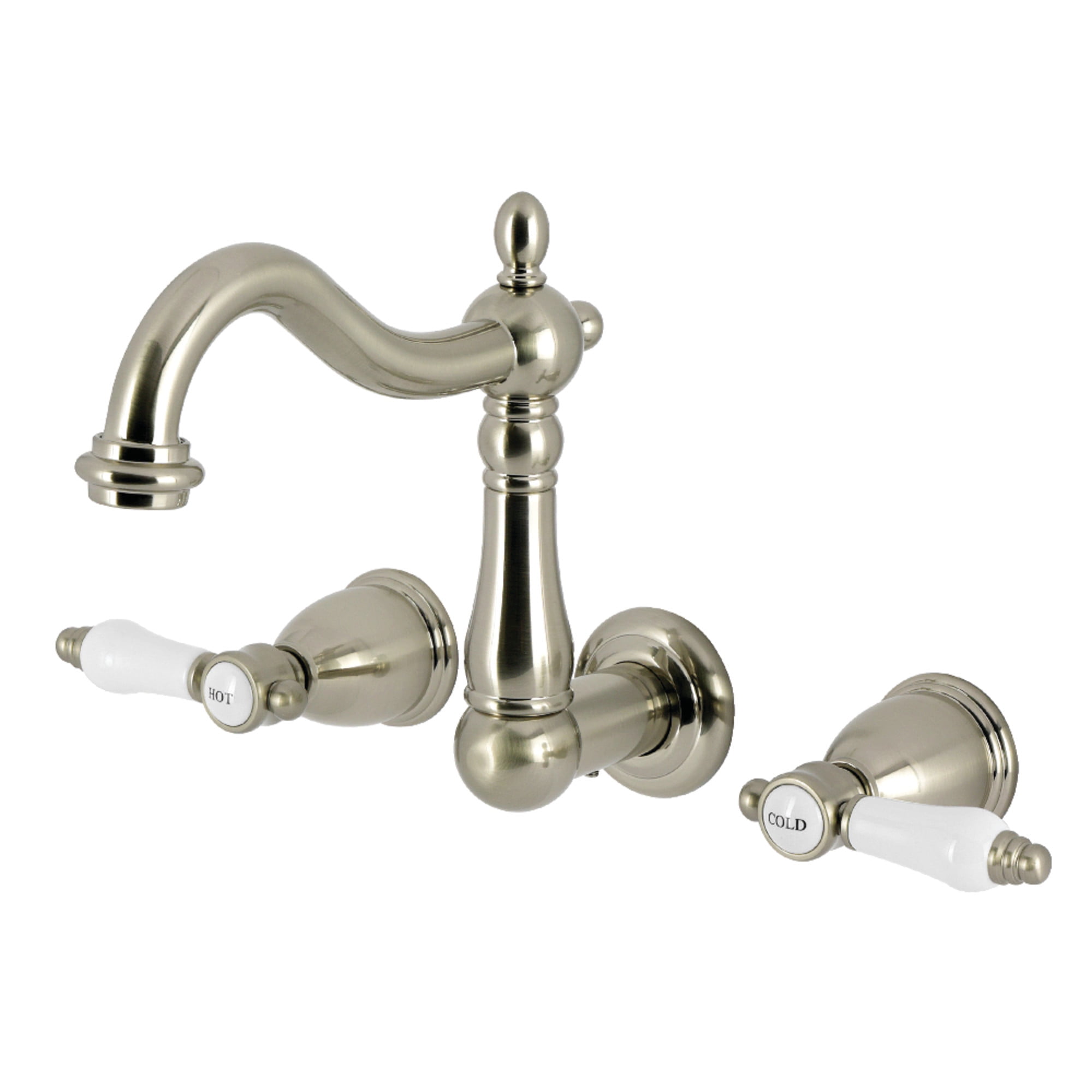 Kingston Brass KS1258BPL Bel-Air Double-Handle 3-Hole Wall Mount ...