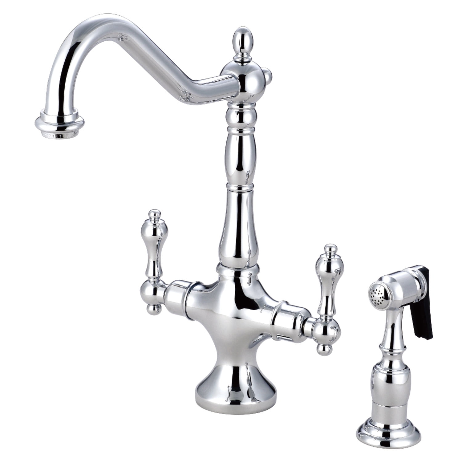 Kingston Brass KS1771ALBS Heritage 2-Handle Kitchen Faucet with Brass ...